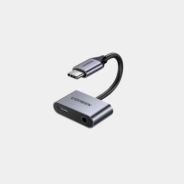 Ugreen 50596 2-in1 Type-C Male to Aux Female Audio Adapter with 3.5 mm ...